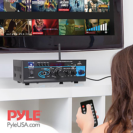 Pyle Mini Stereo Power Amplifier With Bluetooth 7 12 H x 6 12 W x 3 D ...