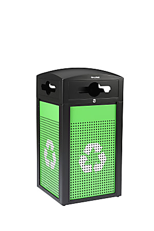 Alpine Industries Steel IndoorOutdoor Trash Can 40 Gallons Green 471 40 ...