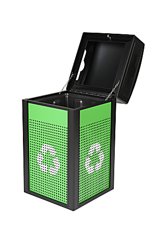 Alpine Industries Steel IndoorOutdoor Trash Can 40 Gallons Green 471 40 ...