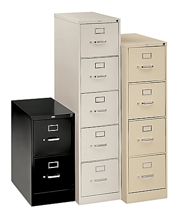 HON 310 26 12 D Vertical 5 Drawer Letter Size File Cabinet Light Gray ...