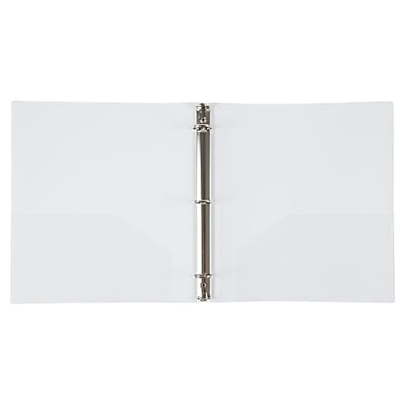 JAM PAPER 3 Ring Plastic Binder 1 inch White - Office Depot