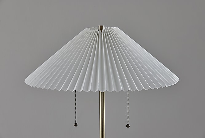 Adesso Ophelia Table Lamp Antique BrassWhite Fabric Shade - Office Depot