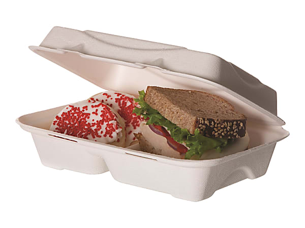 Eco Products 2 Compartment Clamshell Food Containers 3 H x 9 W x 6 D ...