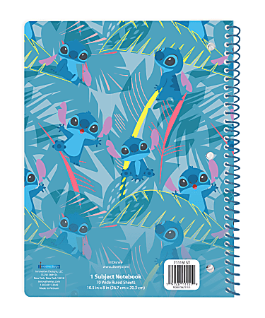 Disney Notebook 10 12 x 8 Single Subject Wide Ruled 70 Sheets Lilo ...