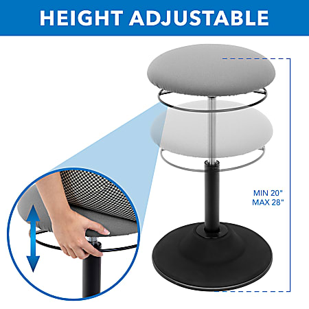 Mount It Height Adjustable Foam Standing Desk Stool GrayBlack - Office ...