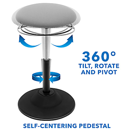 Mount It Height Adjustable Foam Standing Desk Stool GrayBlack - Office ...