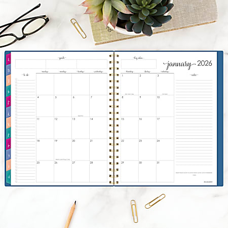 2025 2026 AT A GLANCE Harmony WeeklyMonthly Planner 8 12 x 11 Denim ...