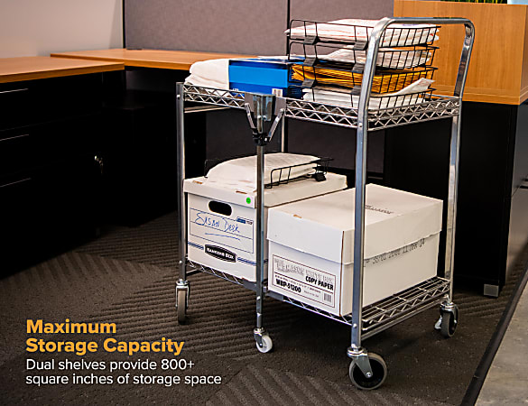 Bostitch Small Stow Away Folding Cart 39 x 19 12 x 31 Chrome - Office Depot