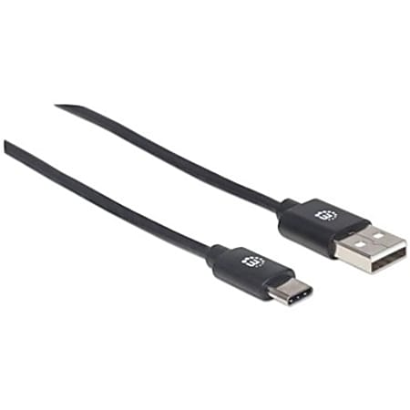 Manhattan USB C to USB A Cable 1m Male to Male Black 480 Mbps USB 2.0 ...