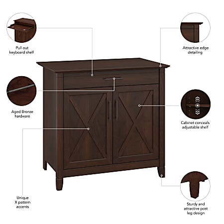 Bush Furniture Key West 30 W Secretary Desk With Keyboard Tray and ...