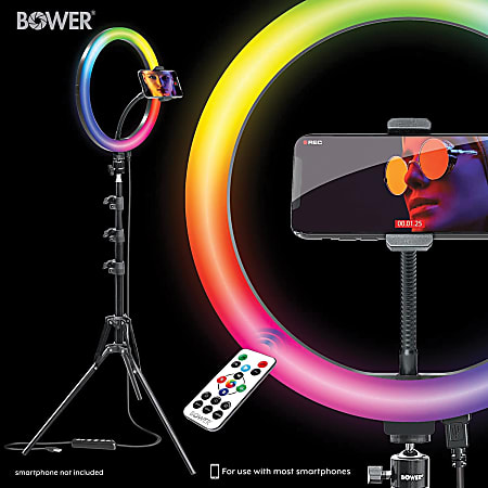 Bower RGB Selfie Ring Light Studio Kit With Wireless Remote Control ...