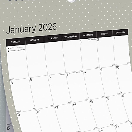 2026 Blueline Colorful Monthly Wall Calendar 12 x 17 Minimalist January ...