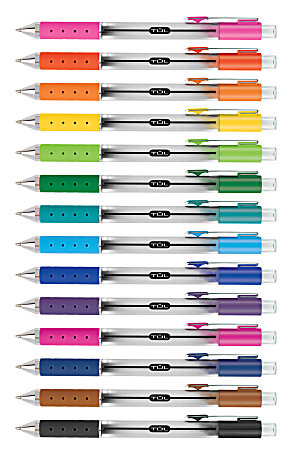 TUL GL Series Retractable Gel Pens Medium Point 0.7 mm Silver Barrel ...