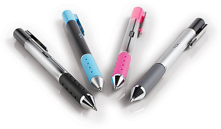 TUL GL Series Retractable Gel Pens Medium Point 0.7 mm Silver Barrel ...