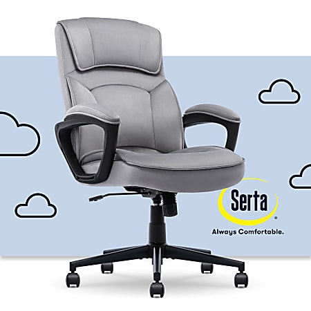 Serta Comfort Classic Ergonomic Fabric High Back Executive Office Chair ...
