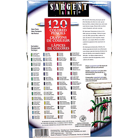 Sargent Art Colored Pencils 3.3 mm Assorted Colors Pack Of 120 Pencils ...