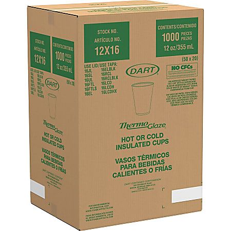 Dart Caf G Design Foam Cups 12 Oz BrownRedWhite Box Of 1000 Cups ...