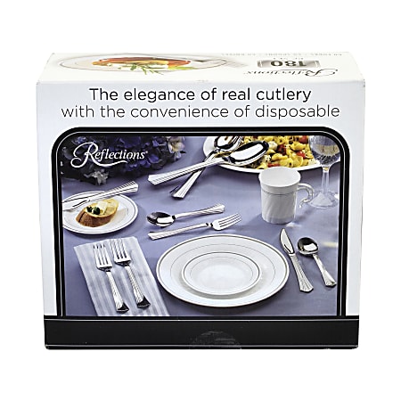 Reflections Premium 180 Piece Fork Knife Spoon Plastic Cutlery Set ...