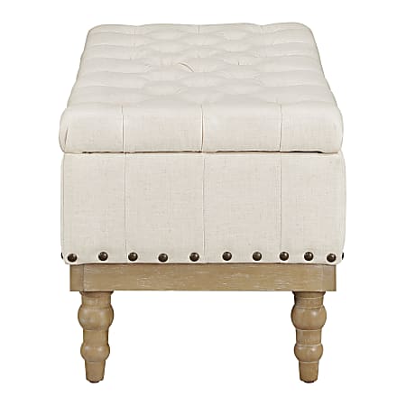 Office Star Landis Wood Storage Bench Linen - Office Depot
