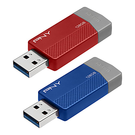 PNY USB 3.0 Flash Drives 128GB Assorted Colors Pack Of 2 Drives ...