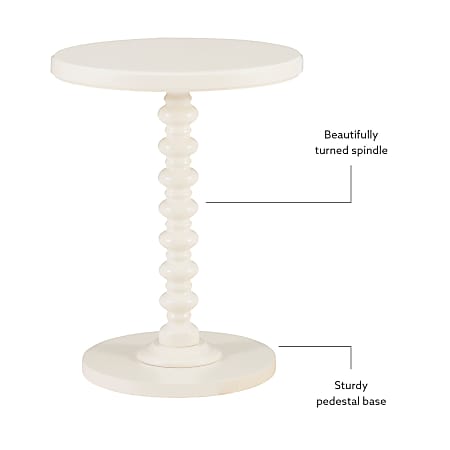 Powell Jarsky Round Spindle Side Table 22 14 H x 17 W x 17 D Off White ...