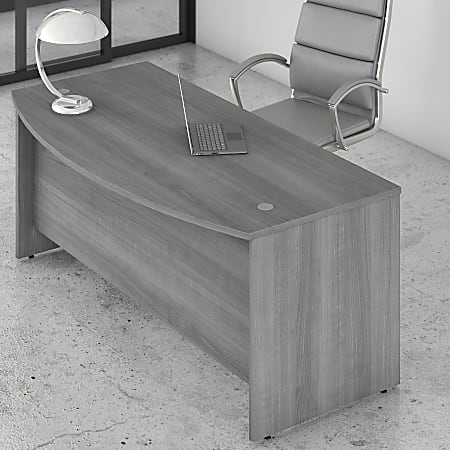 Bush Business Furniture Studio C 72 W Bow Front Computer Desk Platinum ...