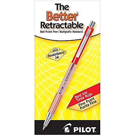 Pilot Better Retractable Ballpoint Pens 0.7 mm Translucent Barrel Red ...