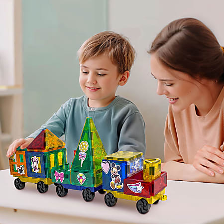 Tytan Toys Disney Jr Mickey Train Magnetic Tile Blocks Kit Assorted ...