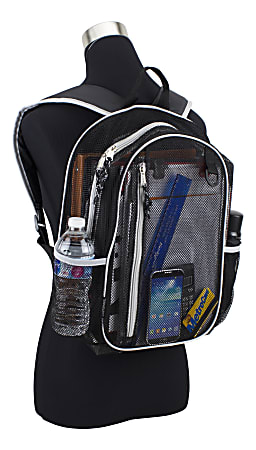 Eastsport Sport Mesh Backpack BlackSilver - Office Depot