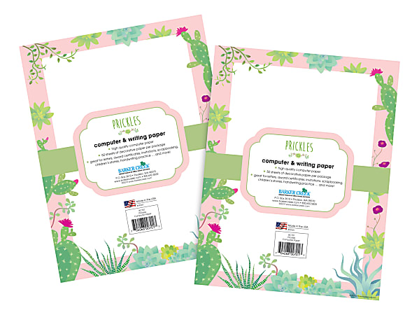 Barker Creek Computer Paper Letter Paper Size 60 Lb Prickles 100 Sheets ...
