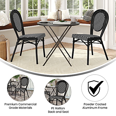 Flash Furniture 2 Pack Lourdes IndoorOutdoor Commercial Thonet Bistro ...