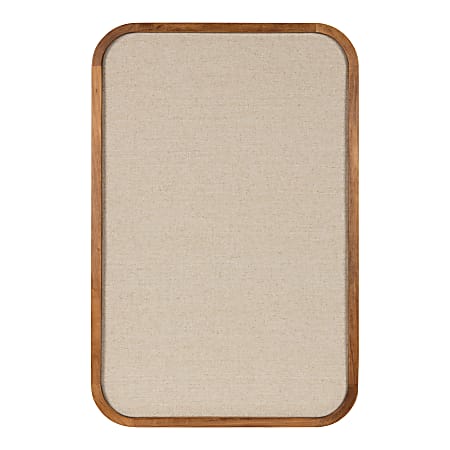 Kate and Laurel Hutton Non Magnetic Framed Fabric Pinboard 20 x 30 Tan ...