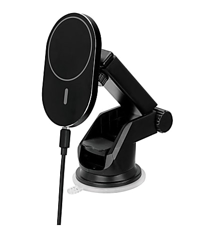iHome MAG CHARGE 10W Wireless Charging Dash Mount For iPhone 1213 Black 2IHCM0841B0L2 ODP Business Solutions