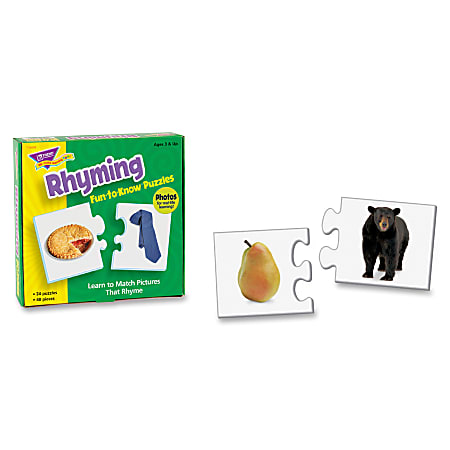 TREND Rhyming Fun to Know Puzzles Pre K Set Of 24 Puzzles - Office Depot