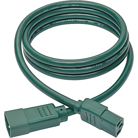 Eaton Tripp Lite Series Heavy Duty PDU Power Cord C13 to C14 15A 250V 14 AWG 6 ft. 1.83 m Green ...