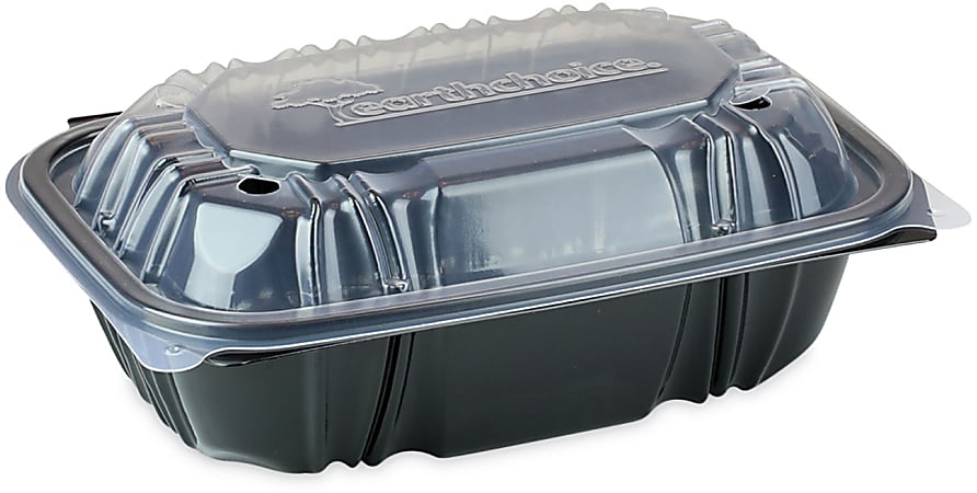 Pactiv Evergreen EarthChoice Vented Dual Color Microwavable Hinged Lid Containers 1 Compartment ...