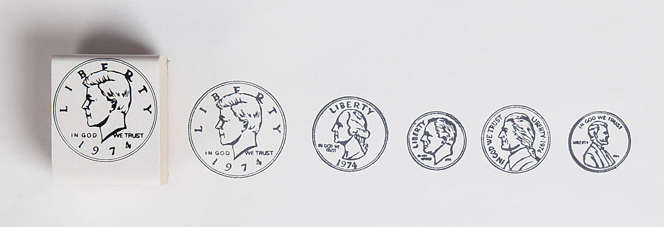Ready 2 Learn Coin Stamps Heads 5 Stamps Per Set Pack Of 3 Sets ...