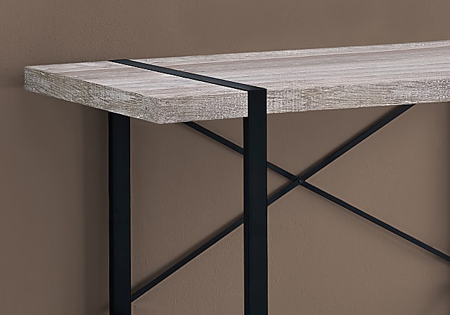 Monarch Specialties Jared 49 W Computer Desk Taupe Reclaimed WoodBlack ...