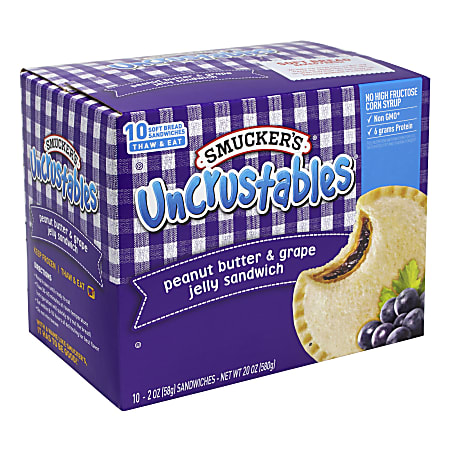 Smuckers Uncrustables Peanut Butter Grape Sandwiches 2 Oz 10 Sandwiches ...