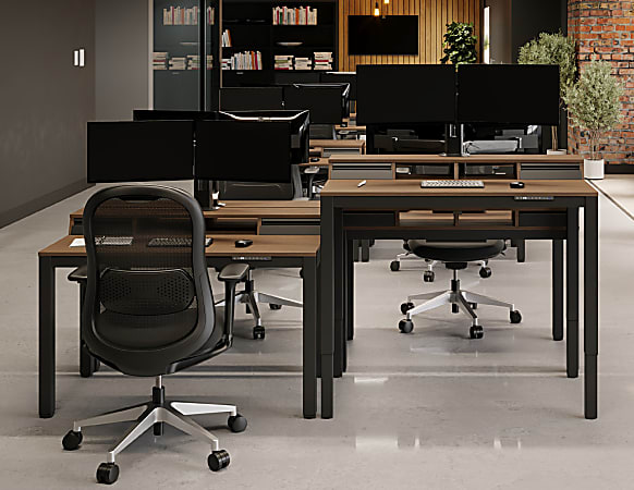Realspace Bellano 48 W 4 Leg Electric Height Adjustable Standing Desk ...