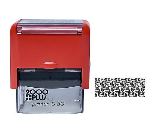 2000 Plus Self Inking Security Stamp 1 25 x 58 Impression Black ...