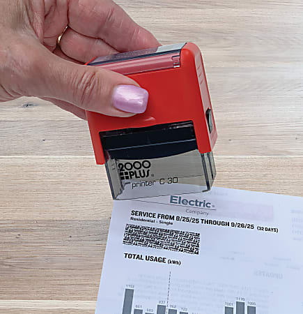 2000 Plus Self Inking Security Stamp 1 25 x 58 Impression Black ...