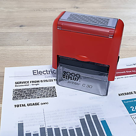 2000 Plus Self Inking Security Stamp 1 25 x 58 Impression Black ...