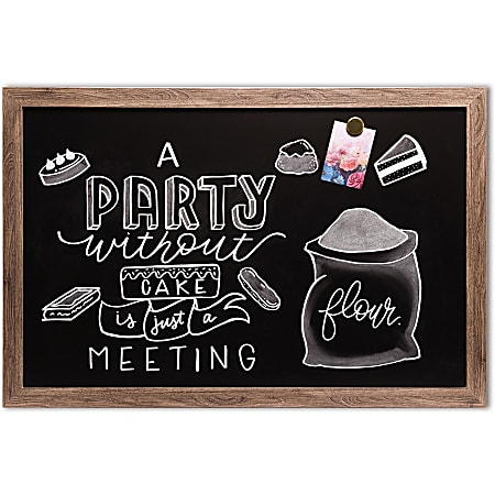 U Brands Magnetic Chalkboard 36 X 24 D cor Rustic Frame Actual Size 35 ...