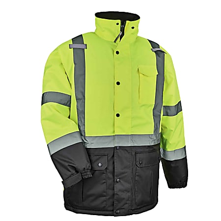 Ergodyne GloWear 8384 Type R Class 3 Polyester Thermal Parka Large Lime ...
