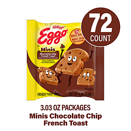 Eggo Bites Mini Chocolate Chip French Toasts 3.03 Oz Carton Of 72 ...