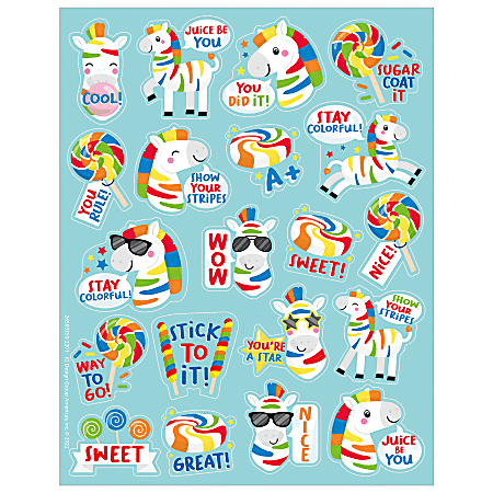 Eureka Scented Stickers Fruit Zebras Fruit Punch 80 Stickers Per Pack ...