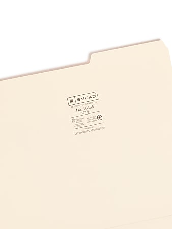 Smead Manila File Folders Letter Size 10percent Recycled Manila Box Of ...