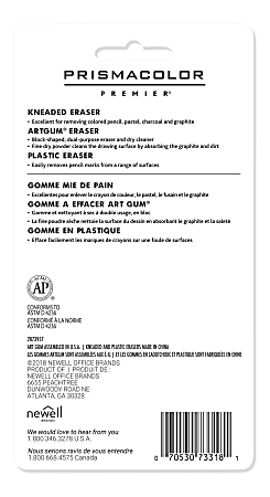 Sanford Design Art Erasers Value Pack Assorted Colors Pack Of 3 ...