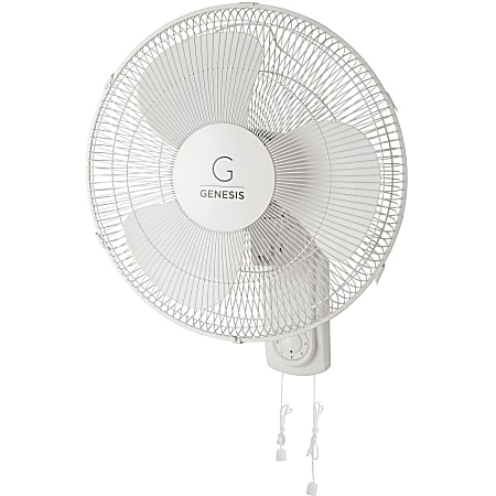 Genesis 16 3 Speed Wall Fan White - Office Depot